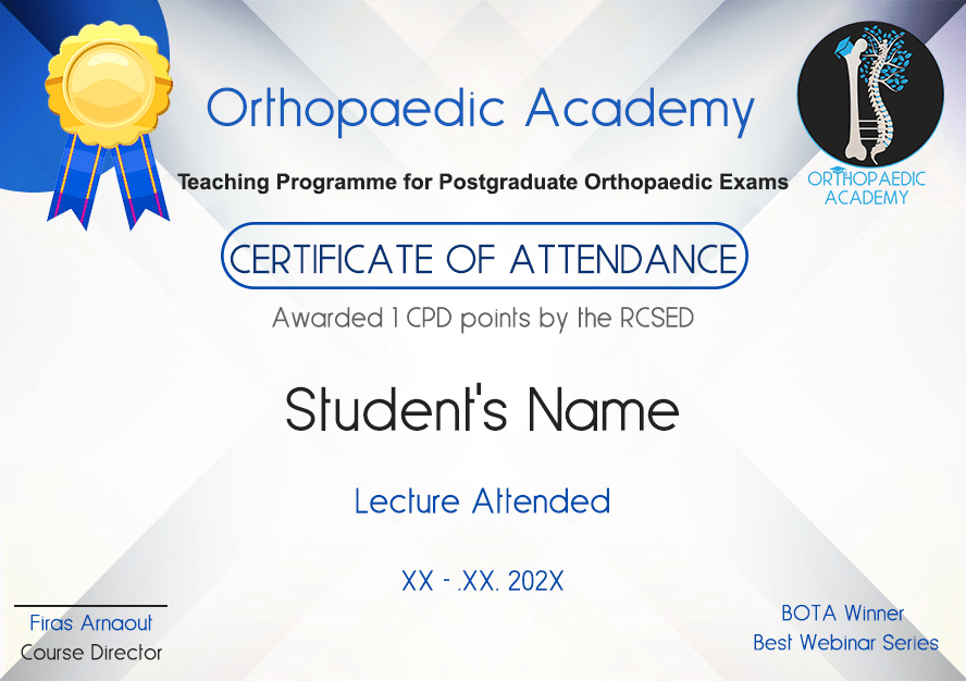 CPD Certification Application - Orthopaedic Academy